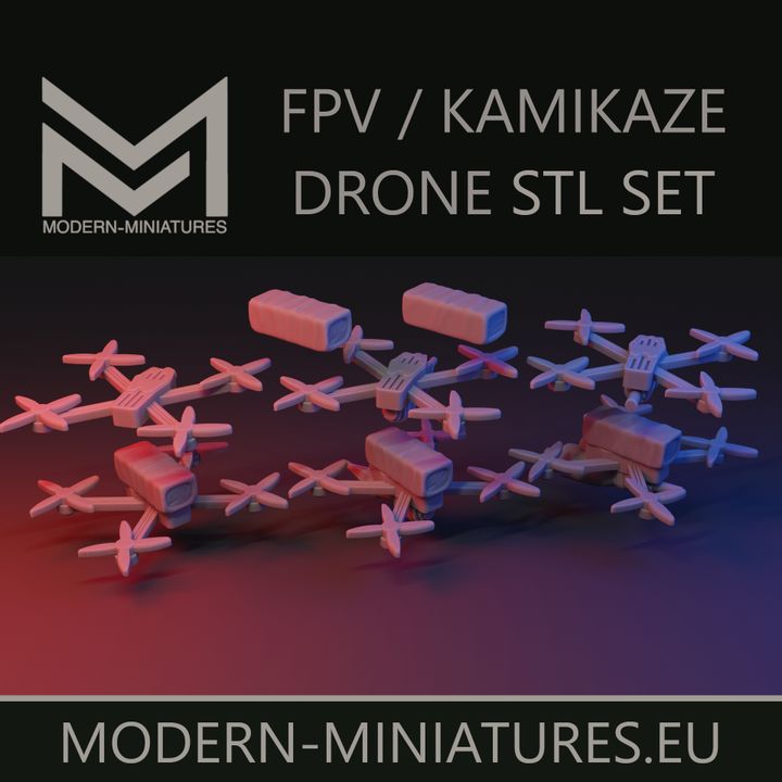 3D Printable FPV Kamikaze Drone set. by Modern-Miniatures.eu